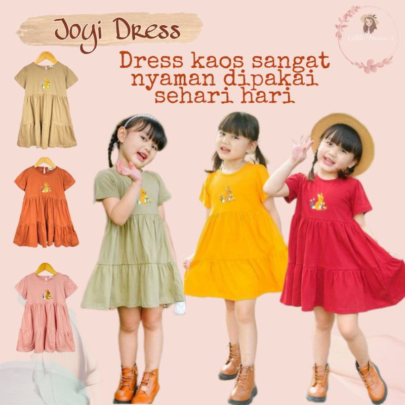 Jual baju harian anak perempuan nyaman / joyi daily home dress kaos polos anak perempuan usia 1 ...