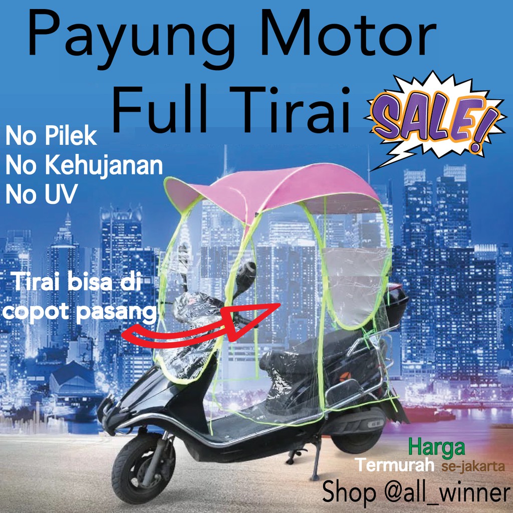 Jual Payung KANOPI Motor DUS FULL COVER PENUTUP MOTOR RAPAT COVER Motor ...