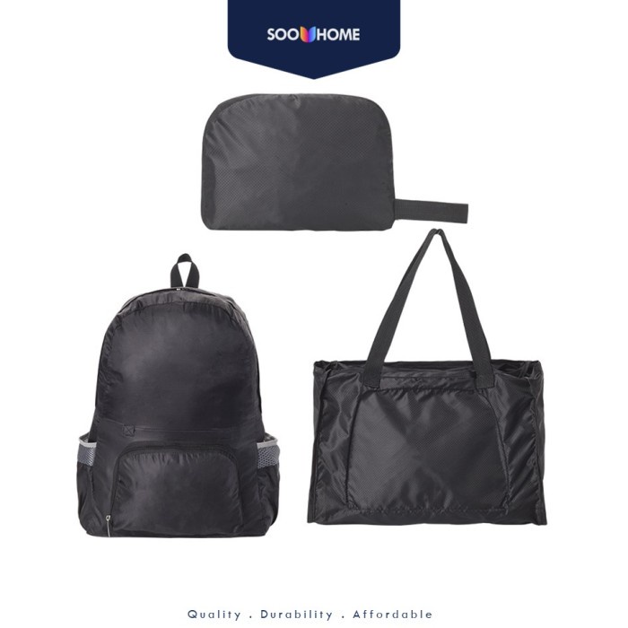 Jual Tas 2in1 Ransel Lipat Travel Bag Tote Backpack Foldable ...