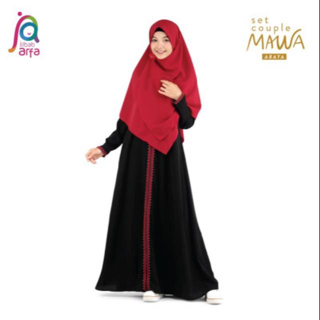 Jual Abaya Mawa kombinasi merah | Shopee Indonesia