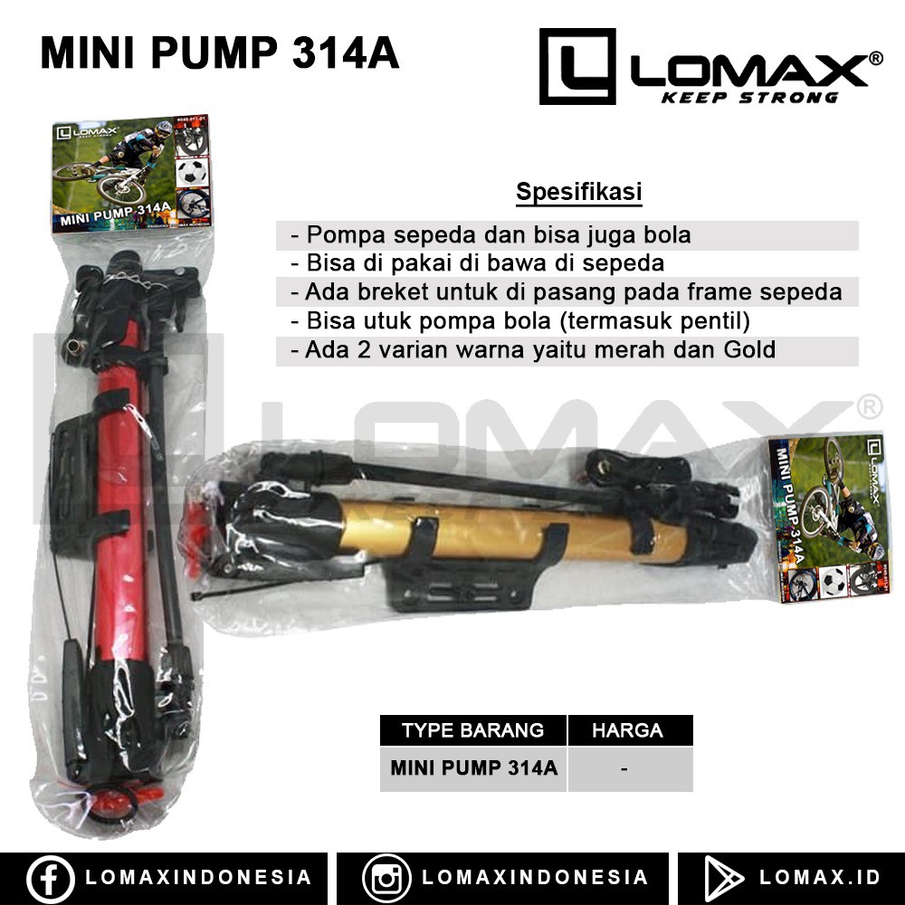 Jual Pompa Sepeda Fixie MTB Roadbike Mini Velo Tabung Mini Pompa Balon ...