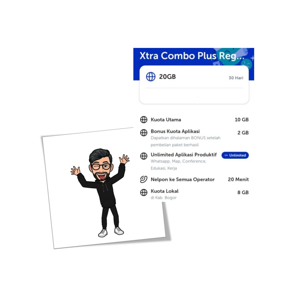 Jual XTRA COMBO PLUS 20GB REGULER - PAKET KUOTA XL | Shopee Indonesia