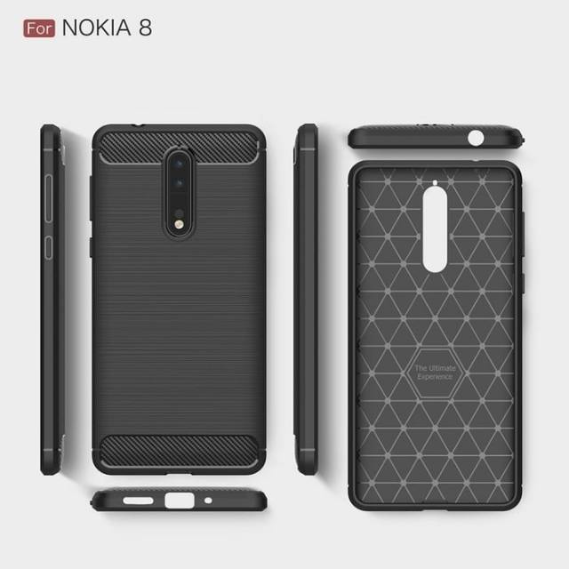 Jual softcase rubber silicon carbon fiber NOKIA 8 case casing cover ...