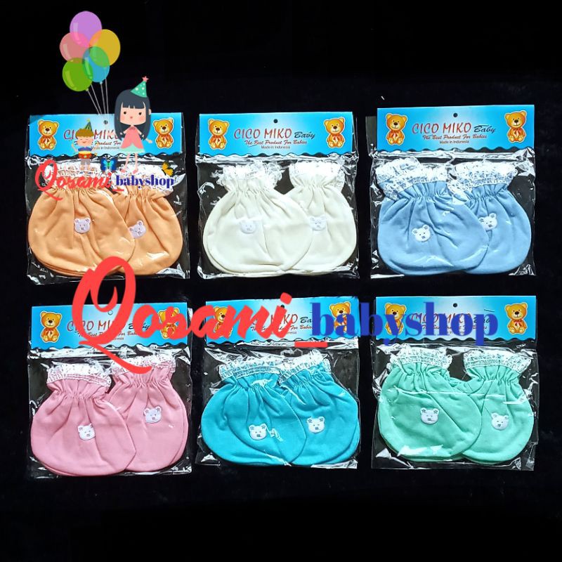 Jual CIKO MIKO RENDA 3 Pasang Sarung Tangan Kaki Bayi SNI | Shopee ...