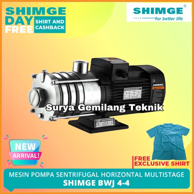 Jual Mesin Pompa Dorong Sentrifugal Horizontal Multistage Shimge BWJ 4 ...