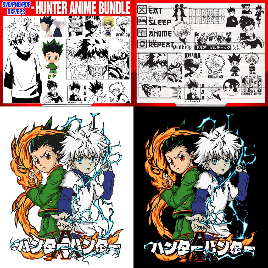 Jual 40 Desain Kaos Anime Hunter x Hunter (Format Vector, PNG) | Shopee ...