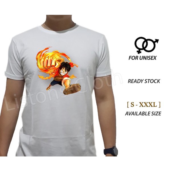 Jual DI JUAL KAOS ANIME LUFFY ONE PIECE PRINT PUTIH BAJU DISTRO MANGA ...
