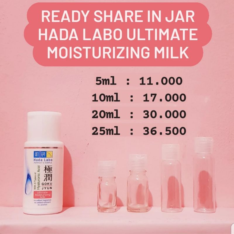 Jual Share In Jar Hada Labo Gokujyun Ultimate Moisturizing Milk ...