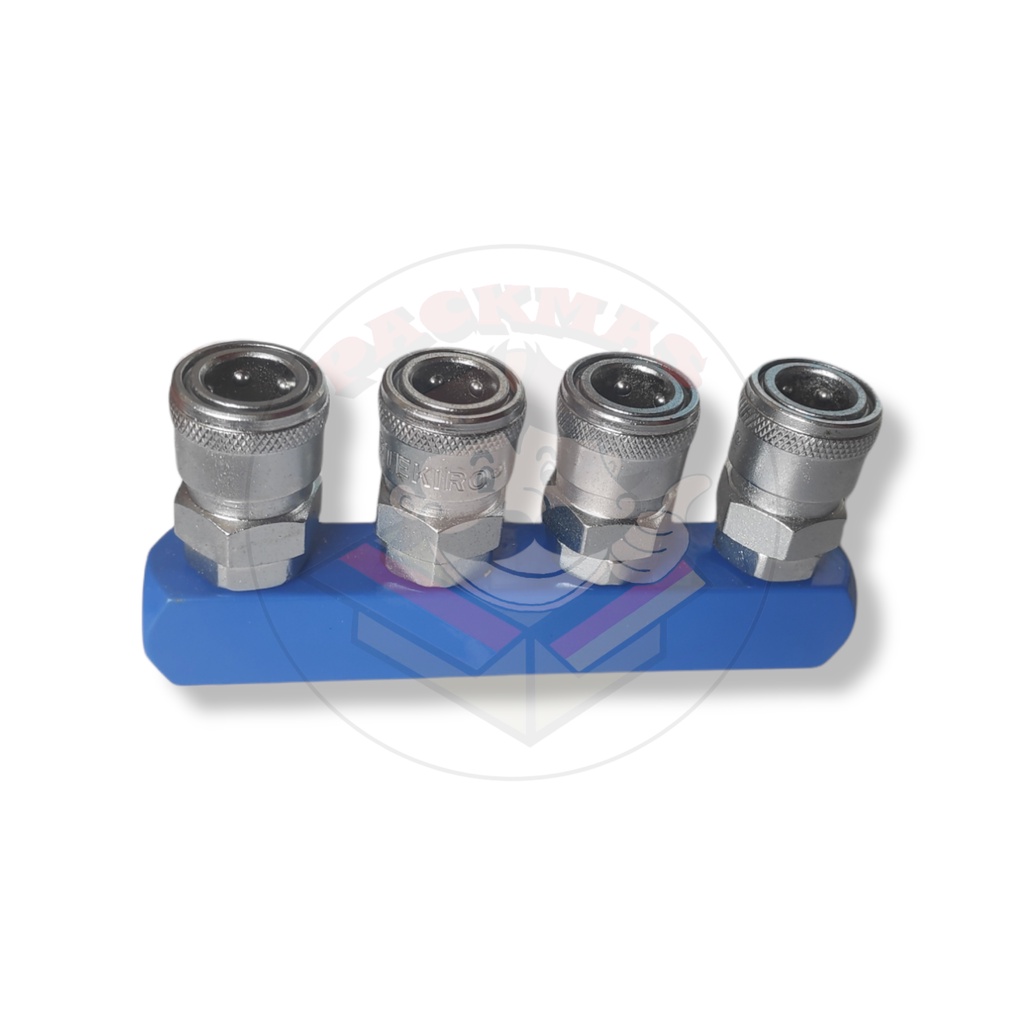 Jual TEKIRO Air Quick Coupler 4 Way Coupling Kopling Angin 4 Cabang ...