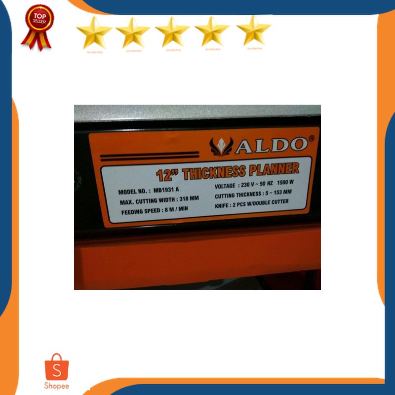 Jual Table planer ALDO 12 inch thicknesser planner double cutter mesin ...