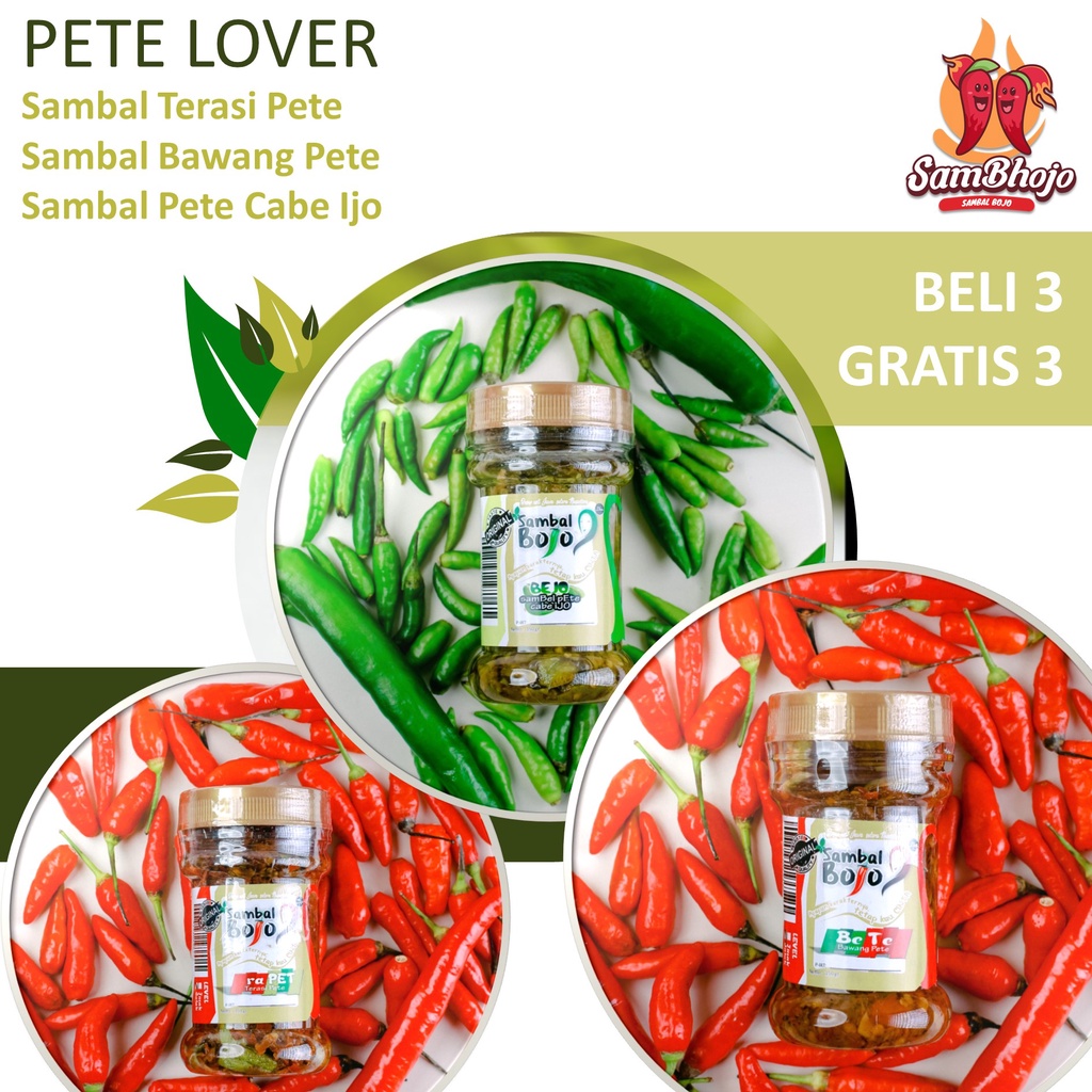 Jual SamBhojo - Paket Bundle Pete Lover - Sambal Pete (Pete Cabe ijo ...