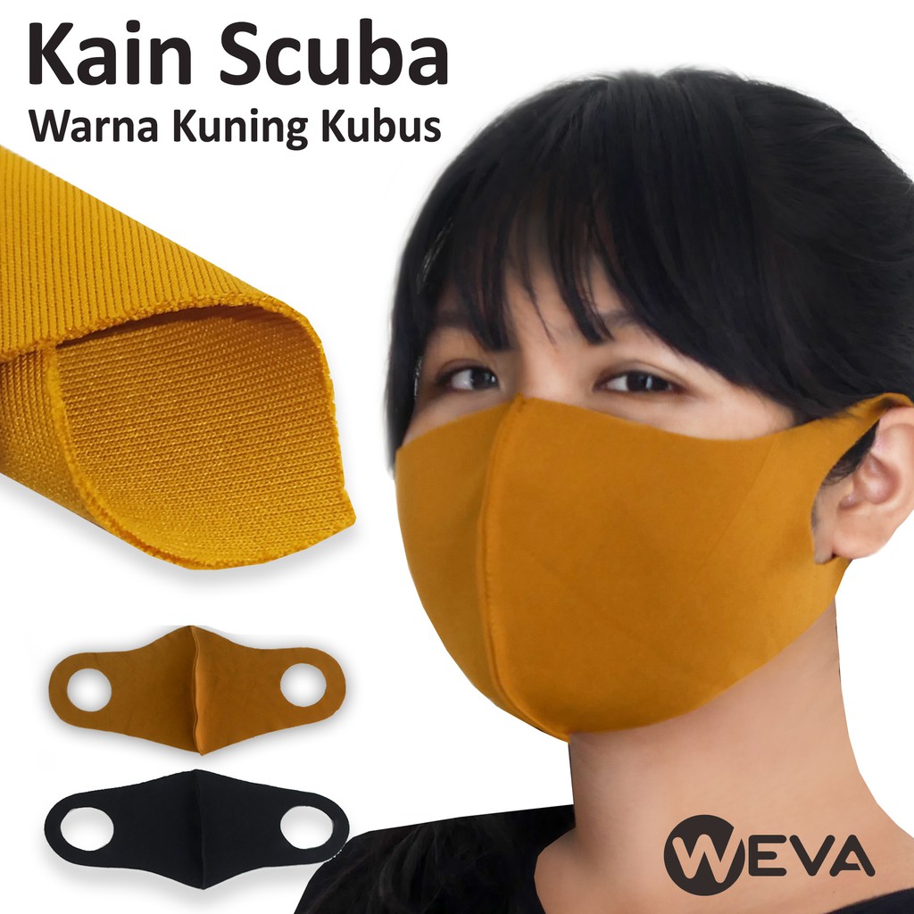 Jual Bahan Kain Scuba Bahan Masker Non Medis Terbaik Kuning Kubus ...