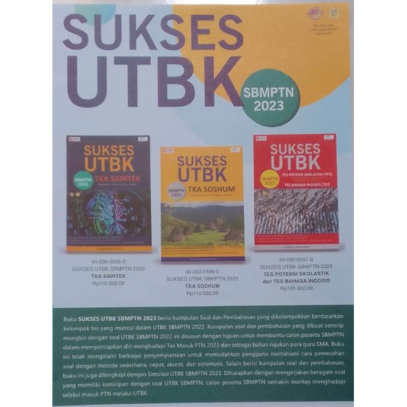 Jual BUKU UTBK GANESHA OPERATION 2023 TPS TKA SAINTEK SOSHUM/ SUKSES UTBK SBMPTN 2023 | Shopee ...