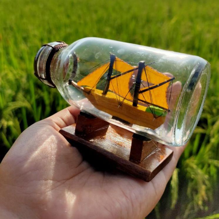 Jual VWYV MINIATUR KAPAL BOTOL PINISI DALAM BOTOL UKURAN 11x6x5CM [cl ...