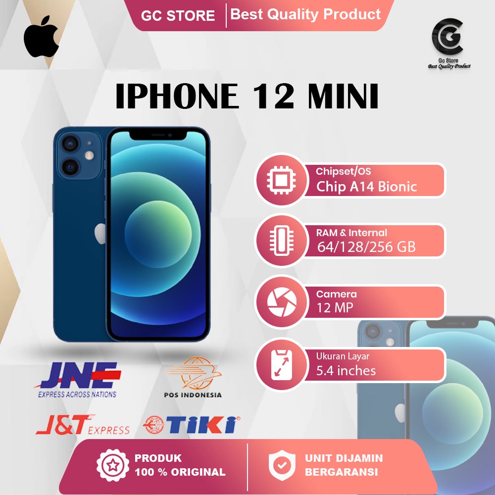 Jual iPhone 12 Mini 64 GB Second Original Fullset Hp Bekas Bergaransi Smartphone like New+FREE ...