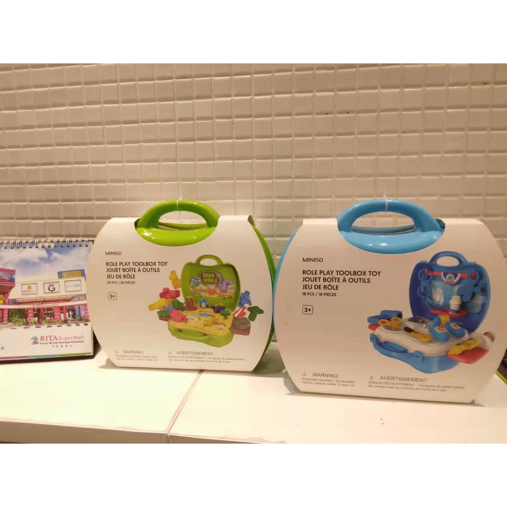 Jual MINISO ROLE PLAY TOOLBOX (MAINAN DOKTER DAN PLAY DOUGH DINOSAURUS ...