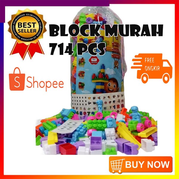 Jual Mainan Anak Edukasi Block Balok Block Susun Anak Balita Edukasi Isi Banyak 714 pcs | Shopee ...