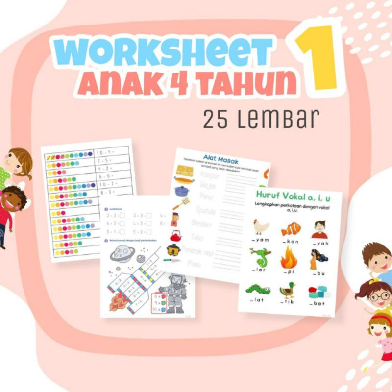 Jual lembar kerja anak (worksheet paud ) anak 2-6tahun | belajar ...