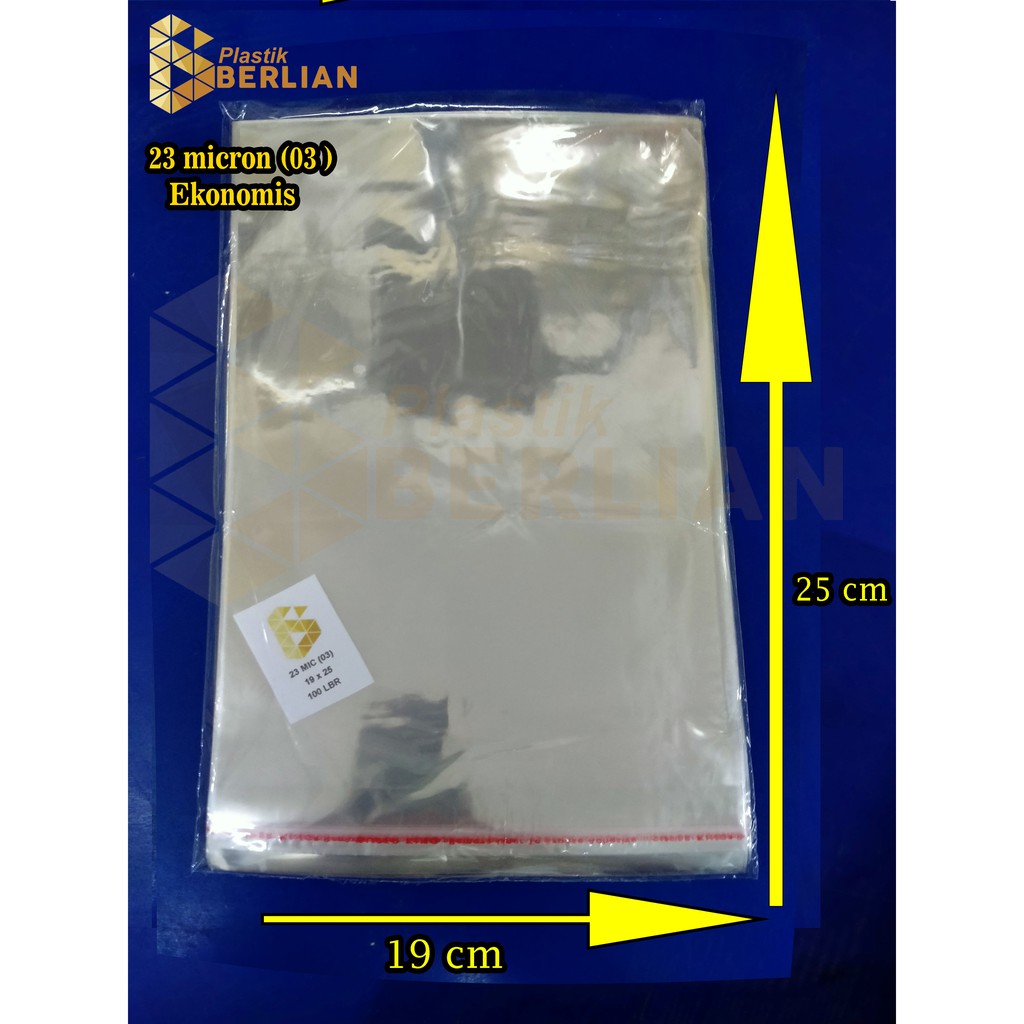 Jual 19 x 25 cm Plastik OPP EKONOMIS 23micron (100 lbr) (lem/seal ...