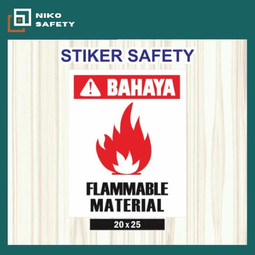 Jual Sticker Safety Sign / Stiker Bahaya Flammable Material P3K ...