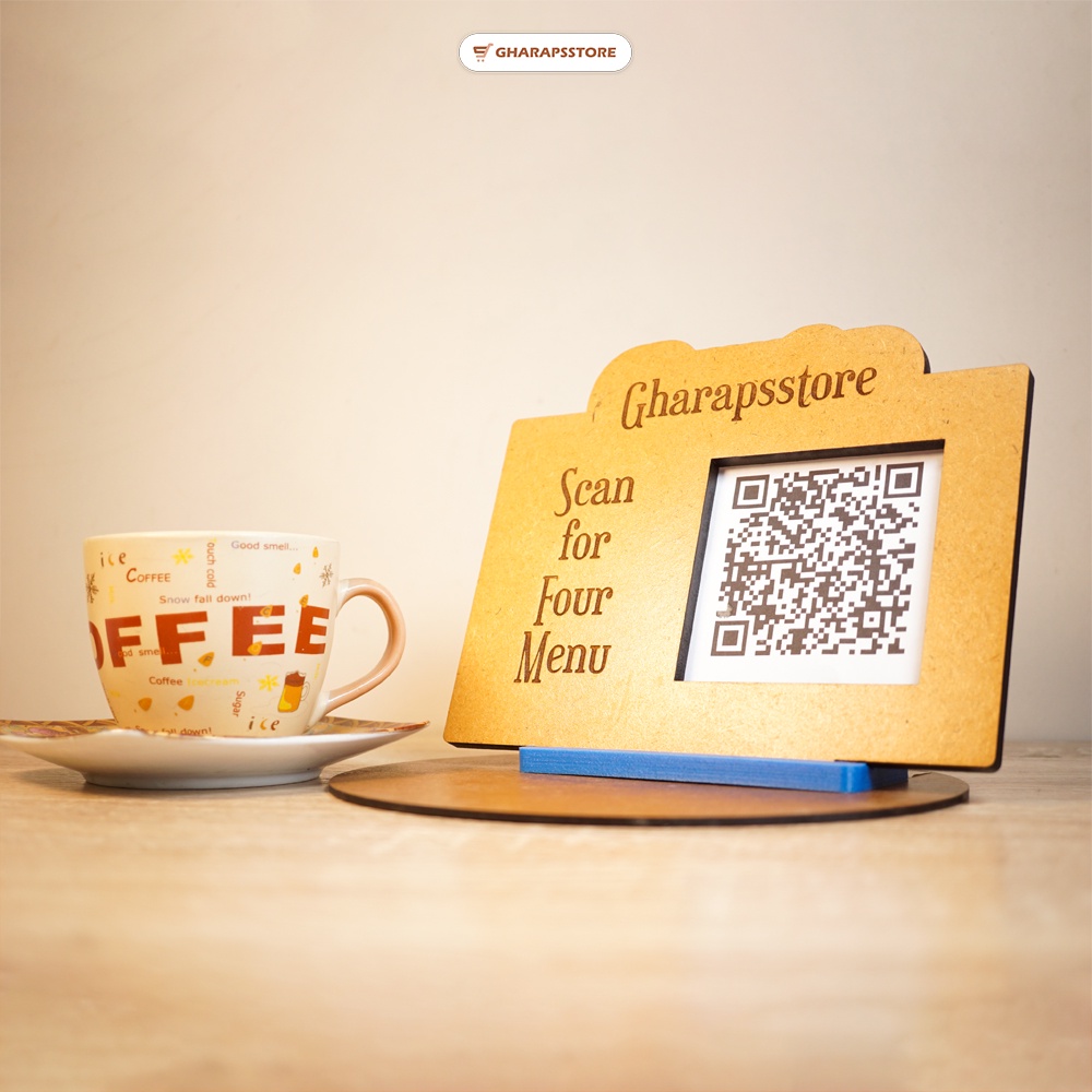 Jual Frame Barcode Stand Display Barcode Menu Custom MDF | Shopee Indonesia