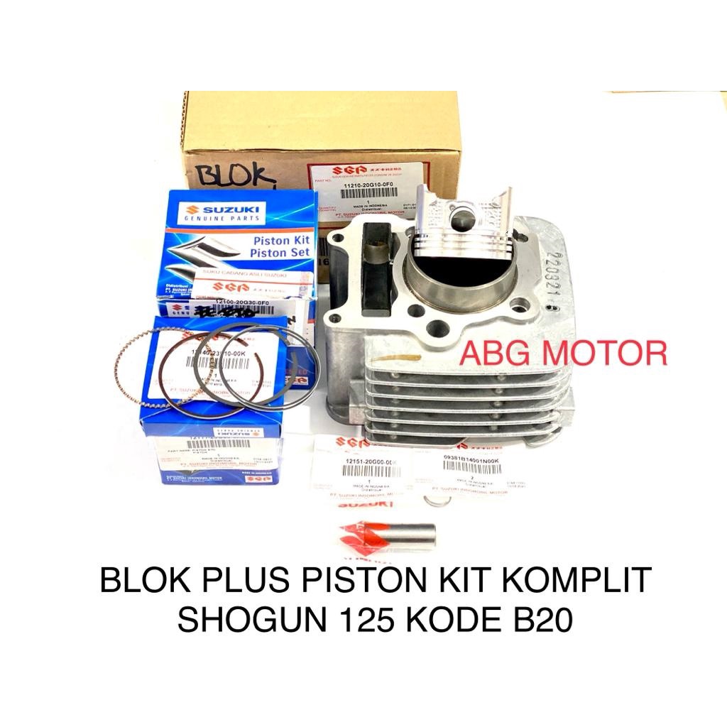 Jual CYLINDER BLOK BLOCK SEHER KOMPLIT PLUS PISTON KIT SUZUKI SHOGUN 125 FD KODE B20 ASLI ...