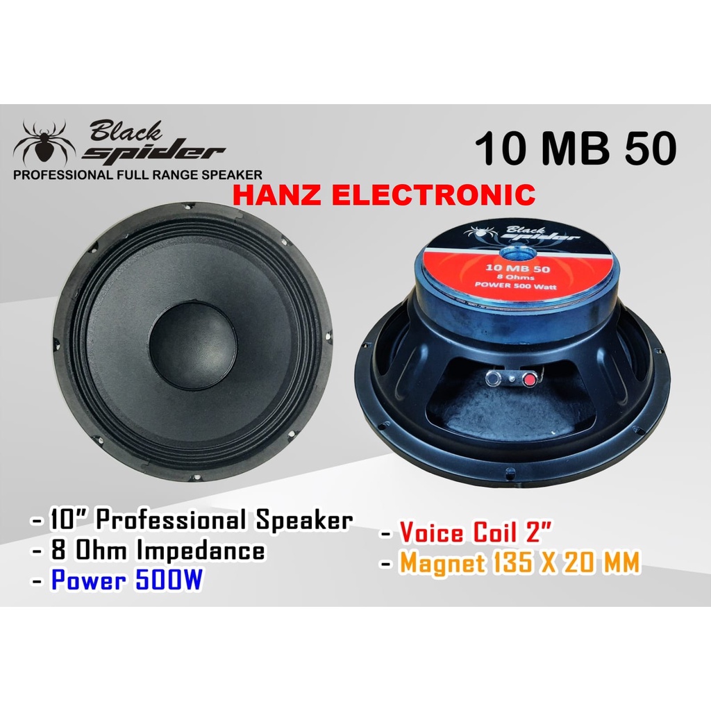 Jual Speaker blackspider black spider 10inch 10 mb 50 10mb 500 WATT 2 ...
