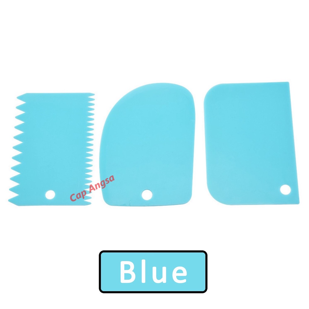 Jual PEMOTONG ADONAN 3 PCS SCRAPPER SCRAPER SPATULA MOUSSE FONDANT ...