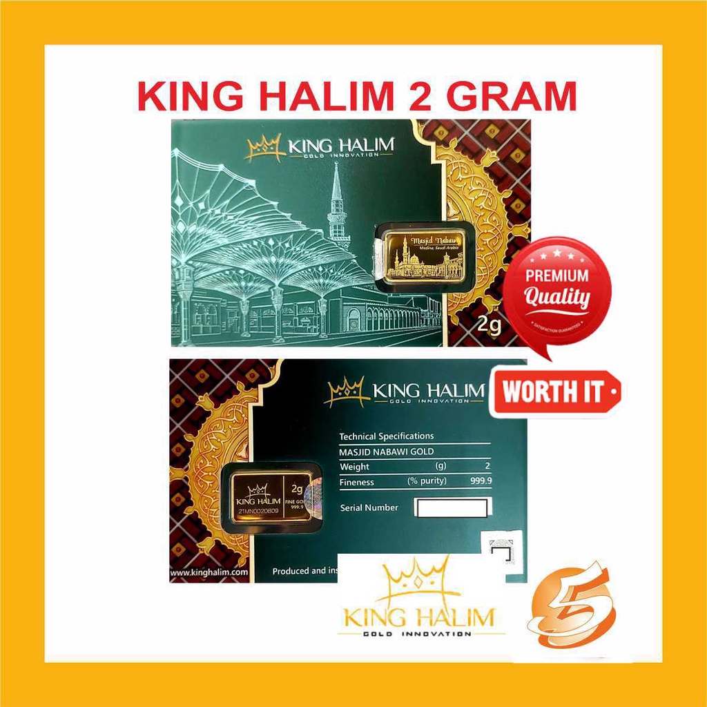 Jual Emas Logam Mulia King Halim 2 gram Certieye edisi Masjid Nabawi ...