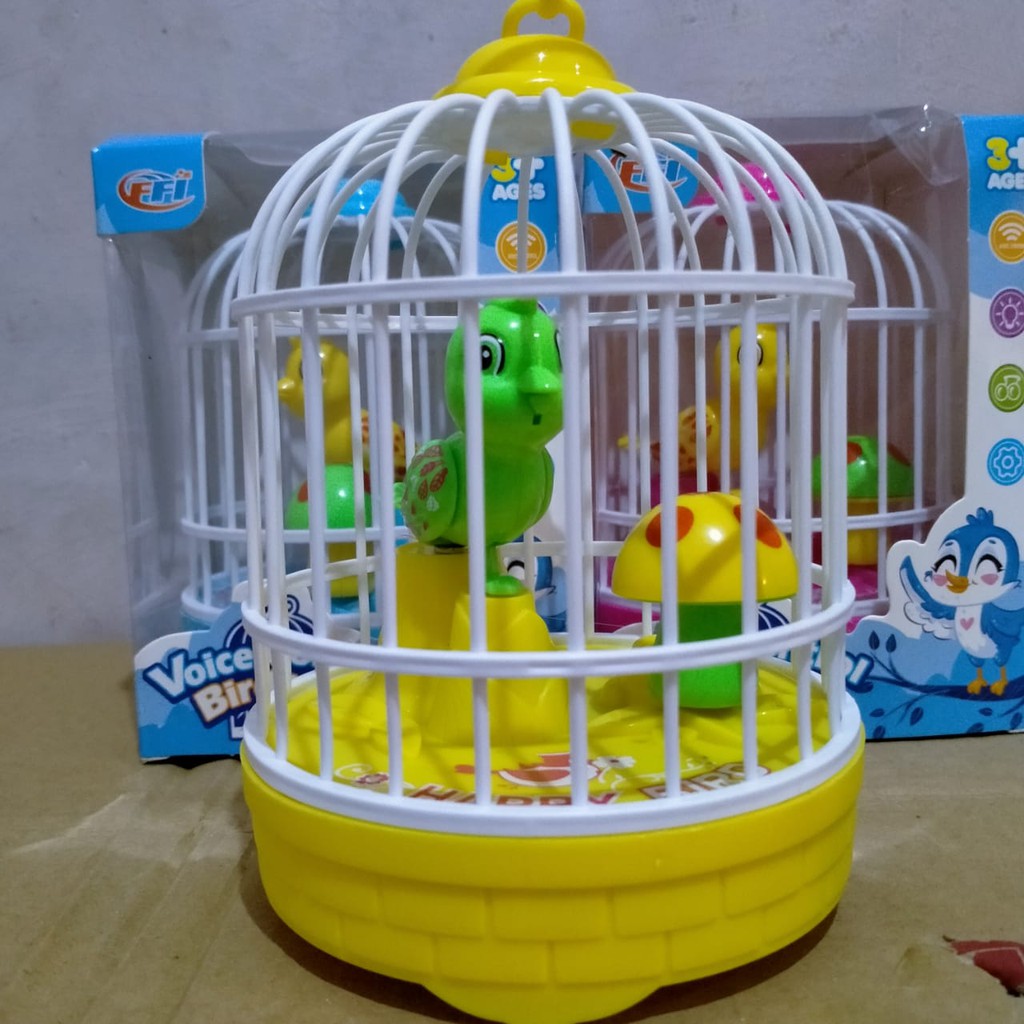 Jual mainan sangkar burung bisa nyala dilengkapi suara dan lampu/mainan ...