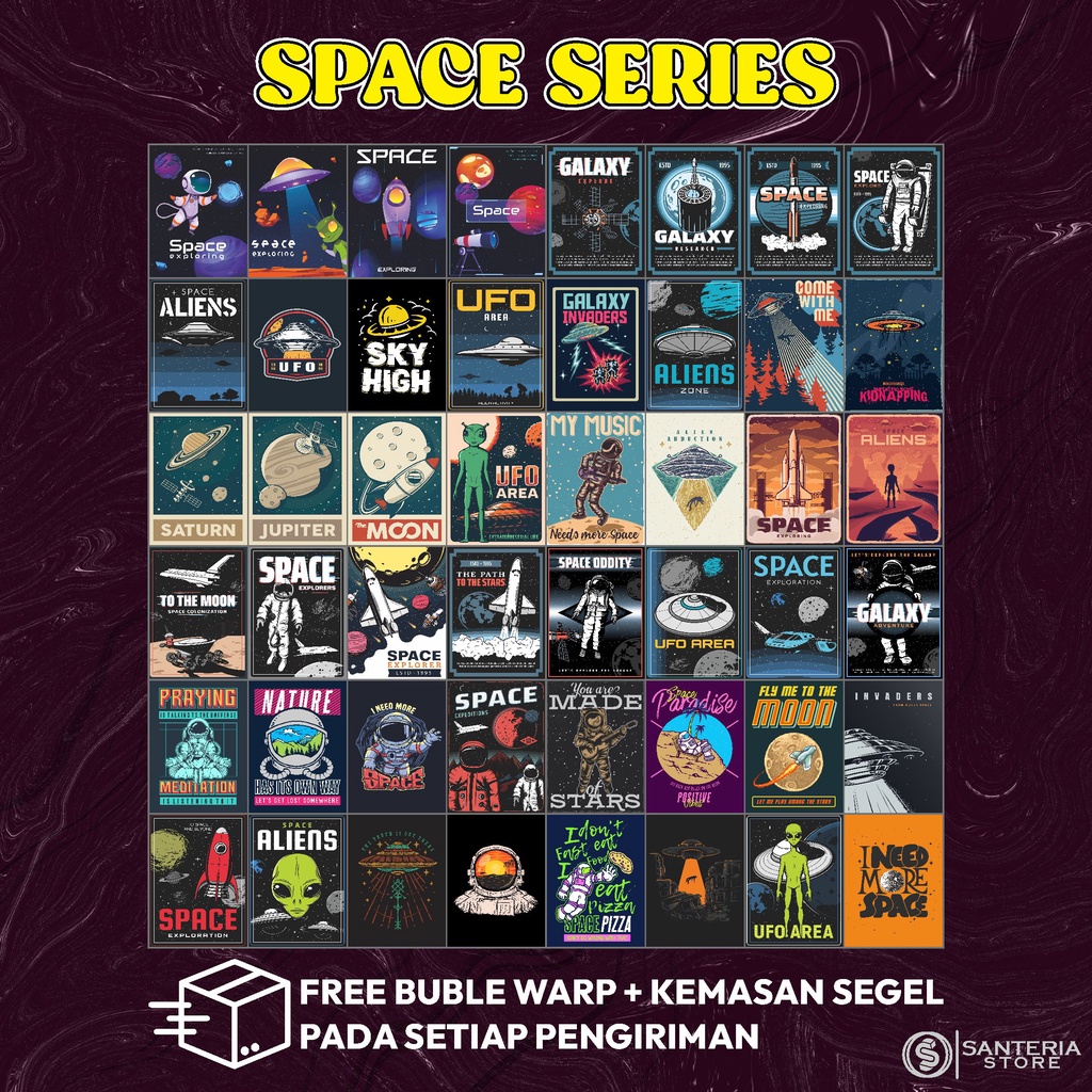Jual Poster Dinding Aesthetic Variasi SPACE | Isi 48 Poster | Poster ...