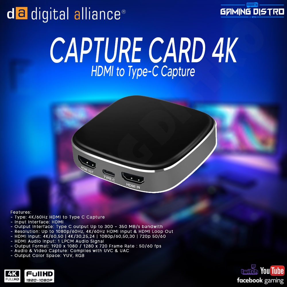 Jual Digital Alliance Capture Card Stream and Record | Shopee Indonesia