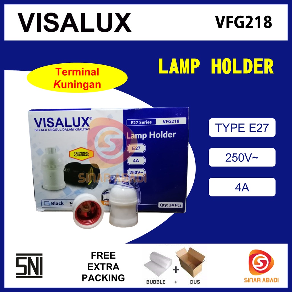 Jual Fitting Fiting Piting Gantung Lampu E27 VISALUX VFG218 Warna Putih ...