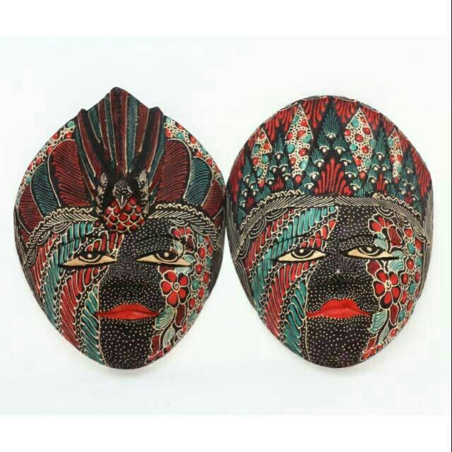 Jual TOPENG BATIK KAYU- TOPENG MERAK PANJI SIZE L | Shopee Indonesia