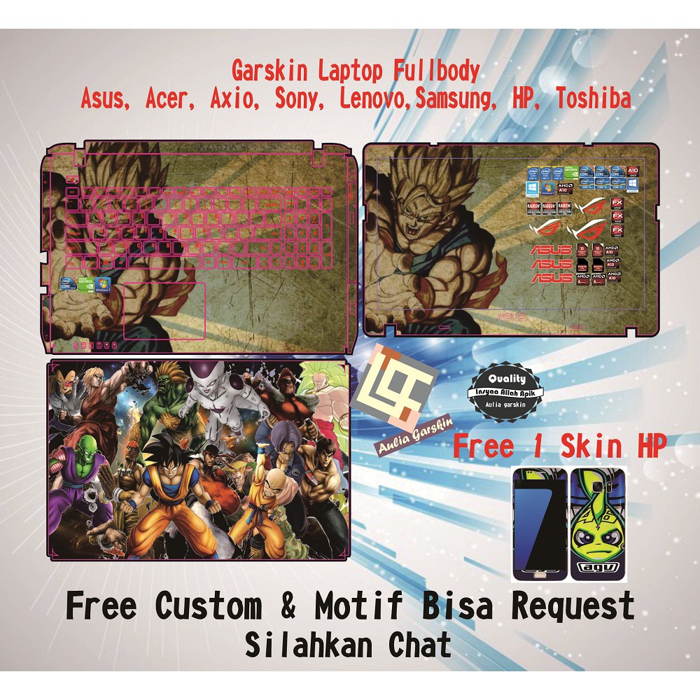 Jual Garskin Laptop Asus A46C Full Body motif Dragon Ball - free custom ...