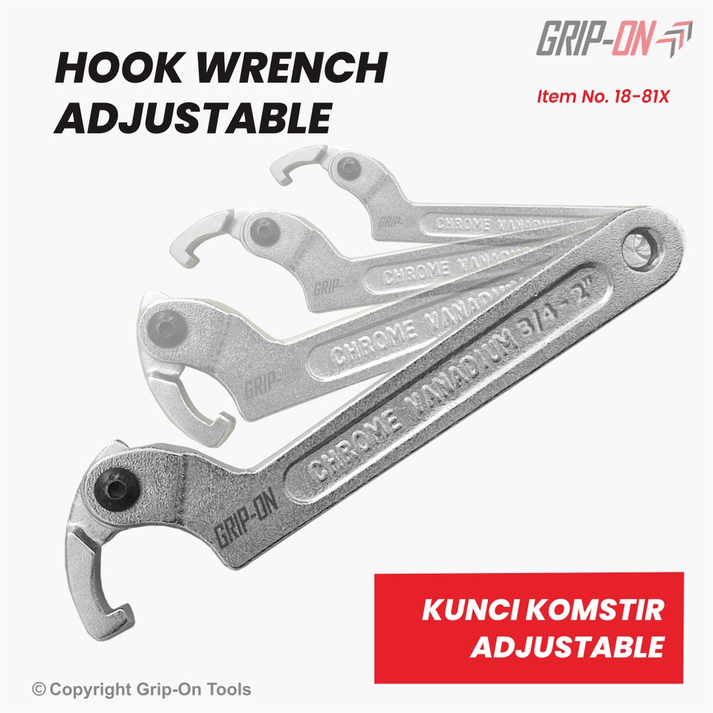 Jual Grip-On Hook Wrench Adjustable - Kunci Komstir Flexible - Kunci ...