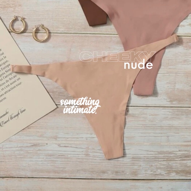 Jual H&M SEAM FREE Invisible Raw Cut Seamless simless Thong Cheeky G ...