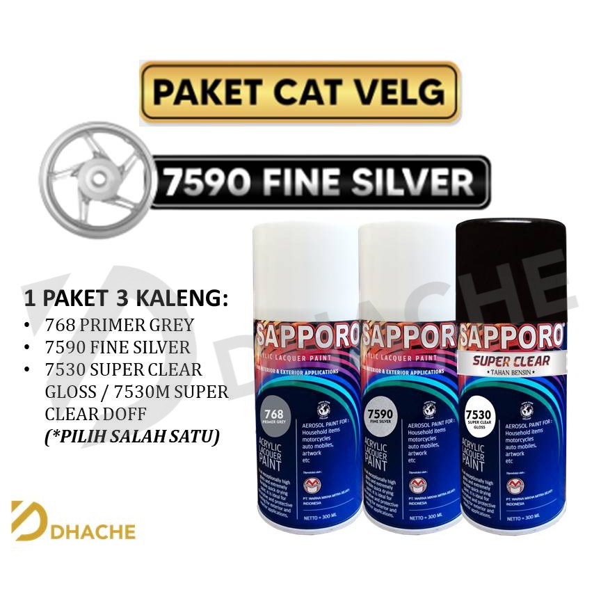 Jual Paket Cat velg Fine silver 7590 / Sapporo Spray / Sapporo Velg ...