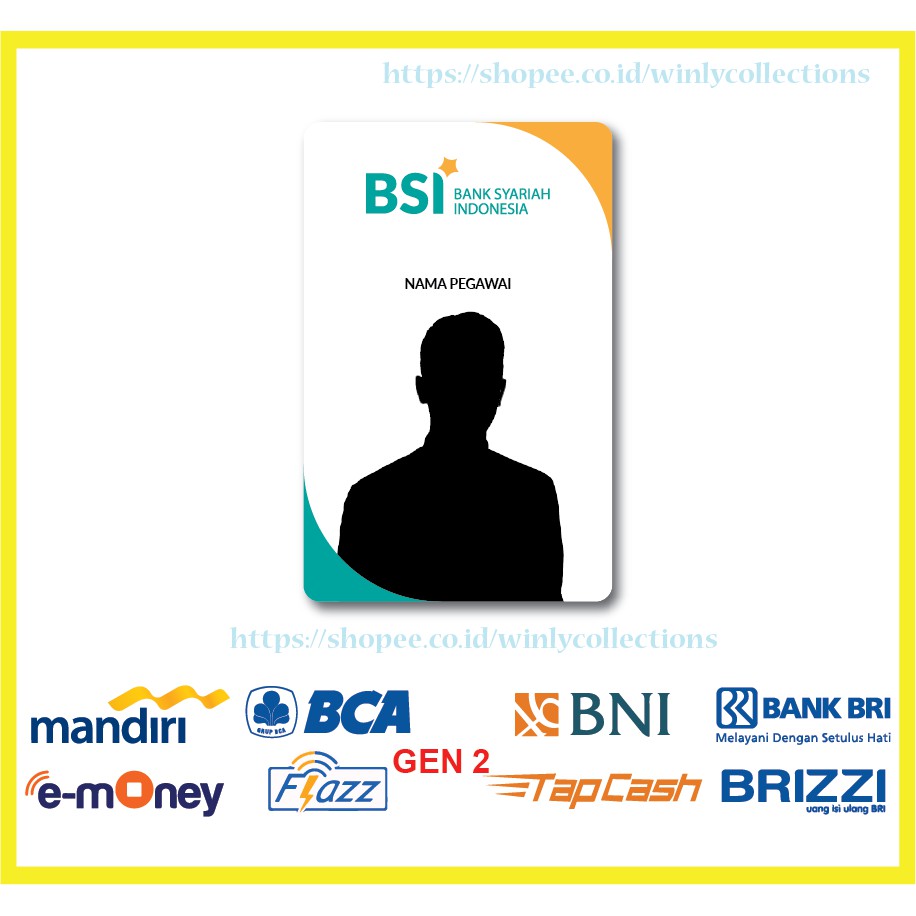 Jual KARTU E MONEY E TOLL NEW ID CARD BANK SYARIAH BSI EMONEY MANDIRI ...