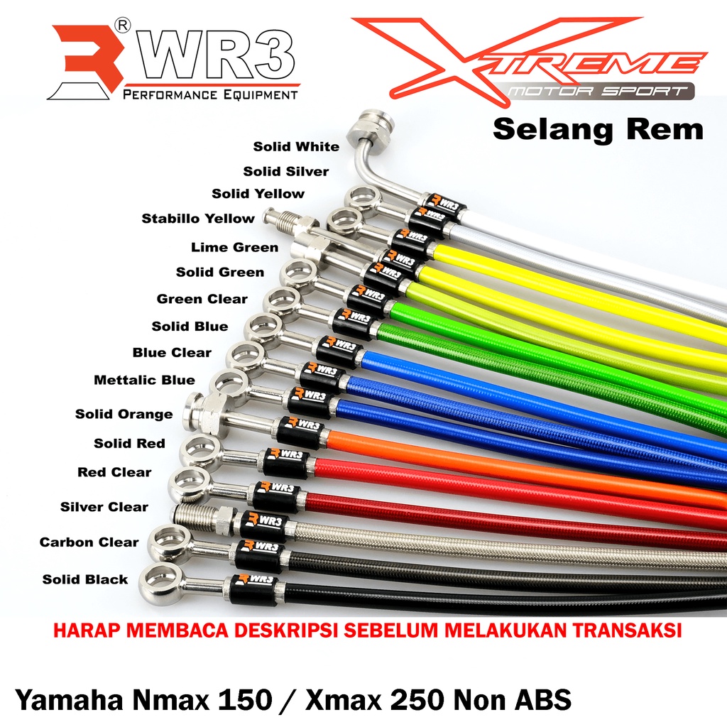 Jual Selang Rem WR3 Depan Belakang Yamaha Nmax 155 15-19 / 20 UP / Turbo | Shopee Indonesia