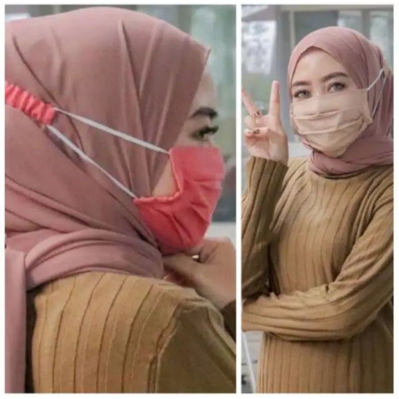 Jual Masker Kain Hijab Serut / Masker Kain / Masker Hijab/ Masker Hijab ...