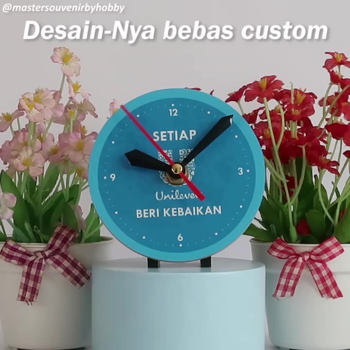 Jual Jam Meja Custom | Free Desain Request Logo | Shopee Indonesia