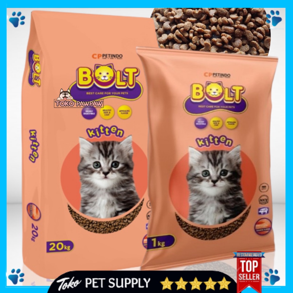 Jual Makanan Pakan Anak Kucing Bolt 1kg Kitten Dry Food Catfood Cat ...