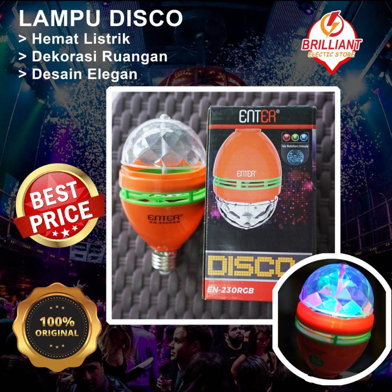 Jual LAMPU DISCO PUTAR LAMPU LED DISCO EN-230RGB | Shopee Indonesia