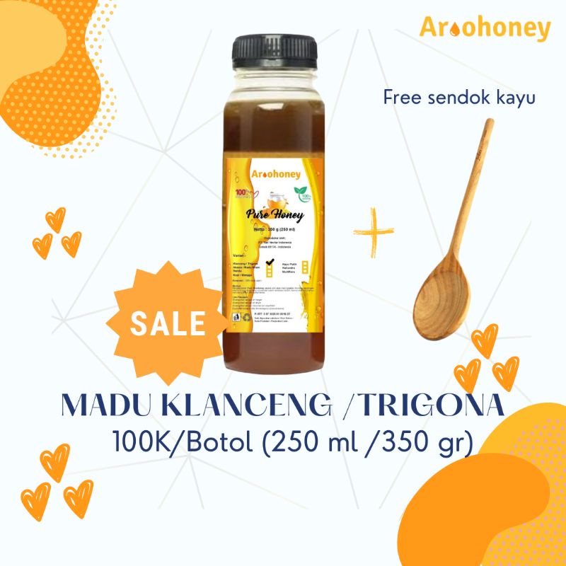 Jual MADU KLANCENG/TRIGONA - AROOHONEY - 100% MURNI KEMASAN BOTOL 250 ML | Shopee Indonesia
