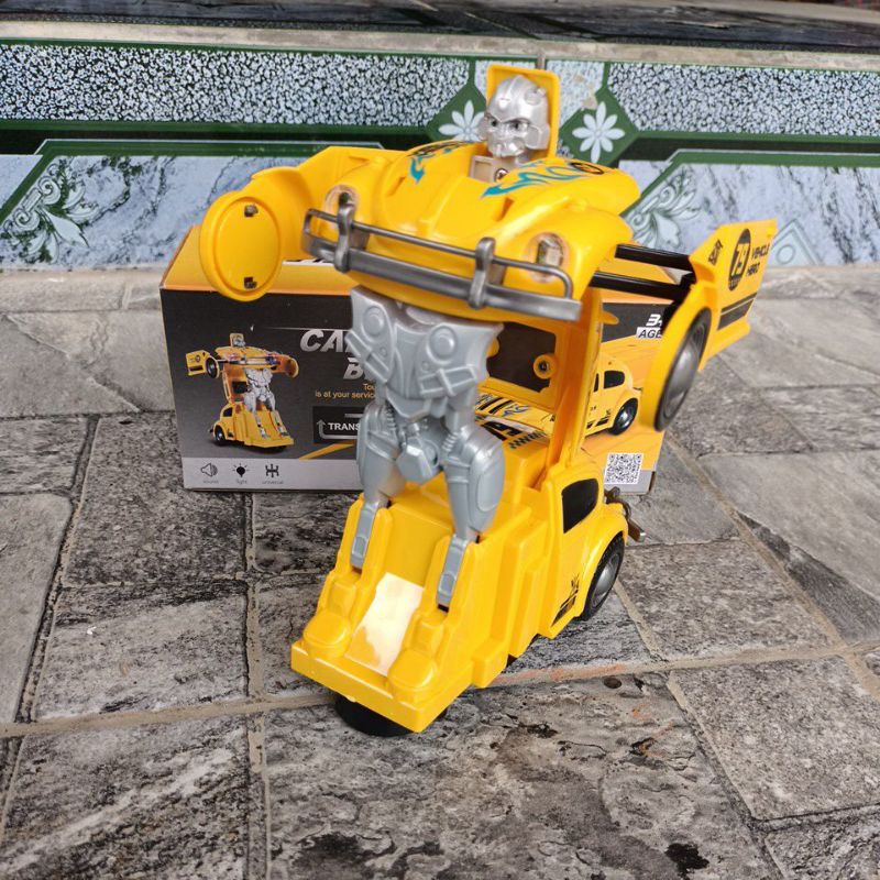 Jual 168G-49A MOBIL KODOK KUNING ROBOT TRANSFORMER LAMPU LED TERANG ...