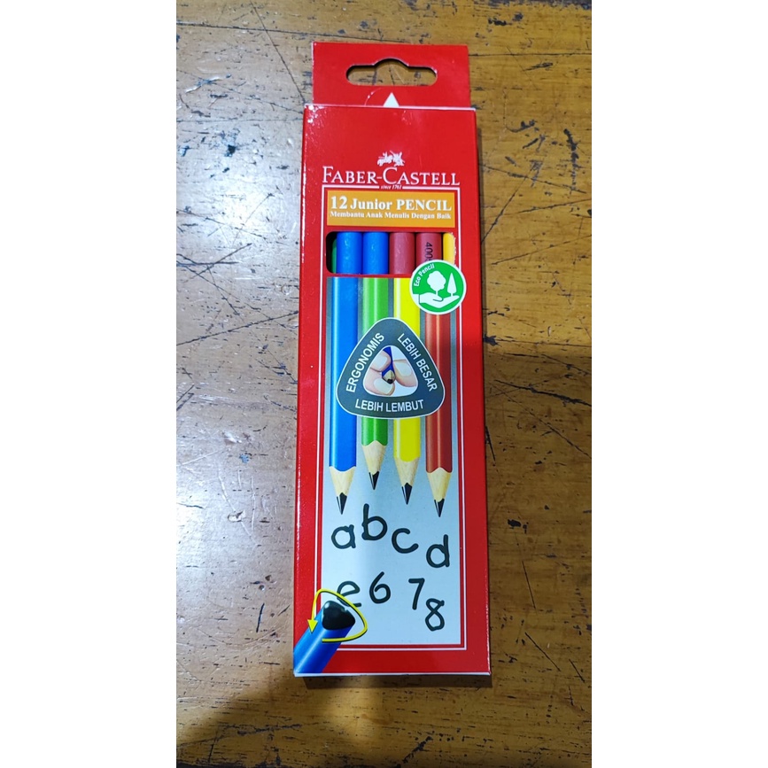 Jual PENSIL SEGITIGA UNTUK ANAK BELAJAR MENULIS FABER CASTELL 12 PC ...