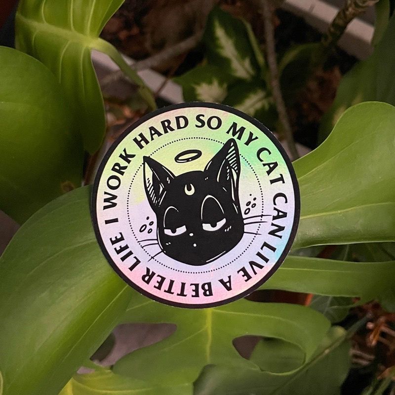 Jual Work Hard Holographic Hologram Sticker | Shopee Indonesia