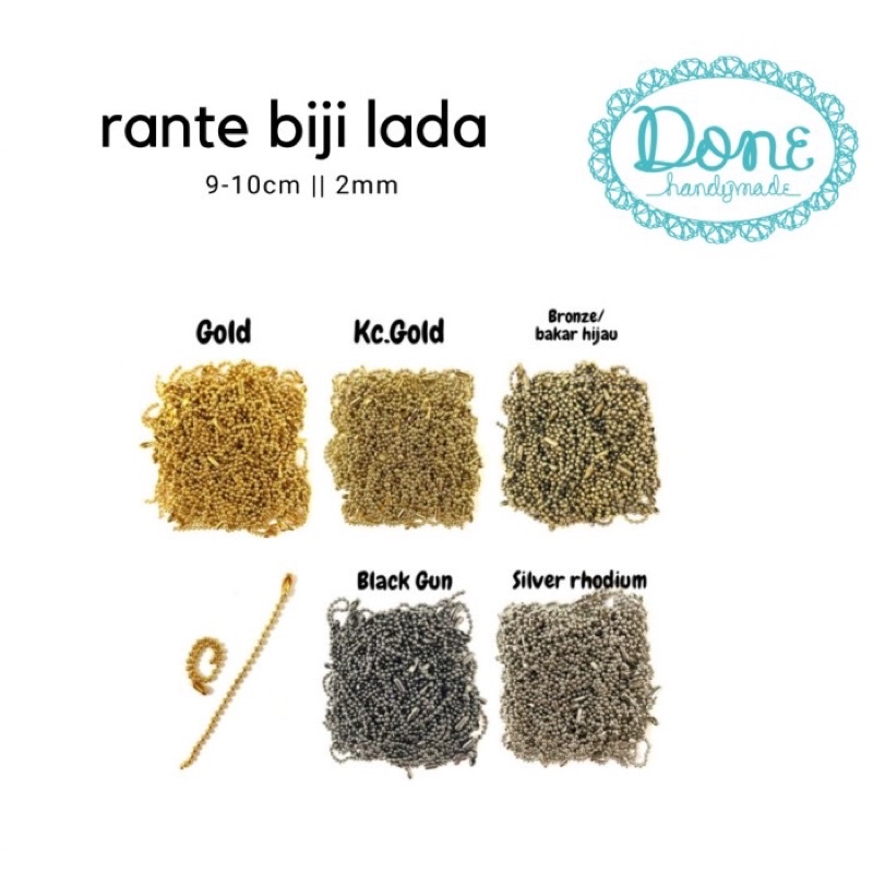 Jual Rantai biji lada rante biji lada kerajinan tangan ball chain ...