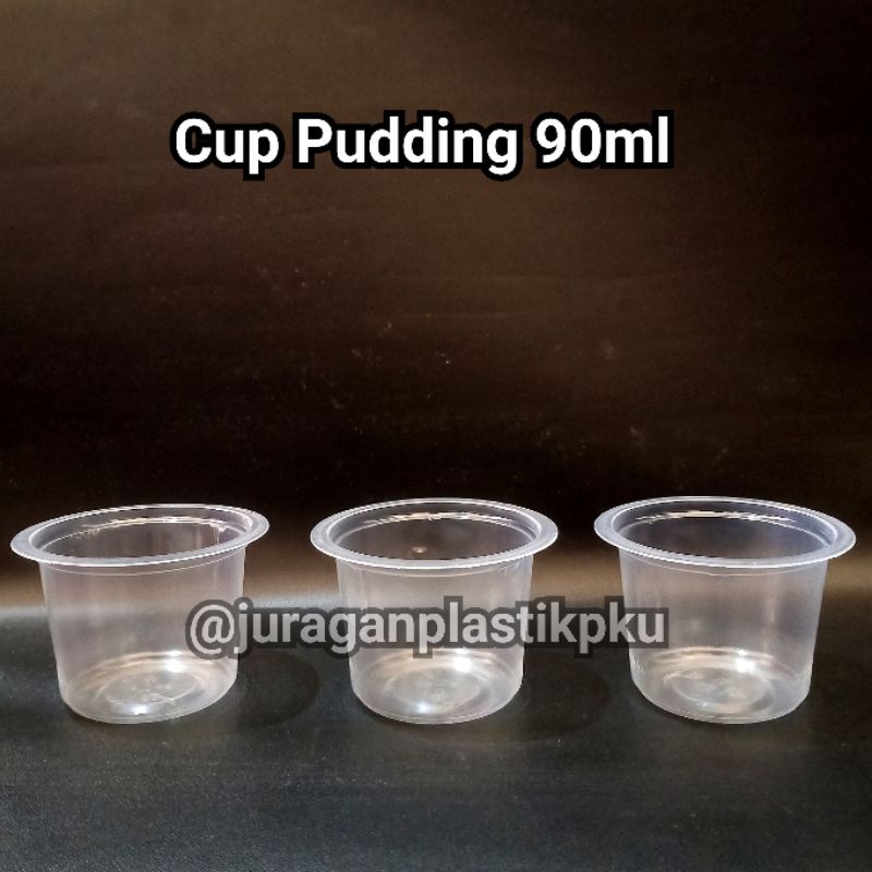 Jual Cup Plastik Pudding 90ml isi 50pcs/pack | Agar agar Jelly Es Krim Saos Sambal 90 ml ...